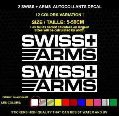 2 SWISS ARMS autocollant Véritable decal autocollant STICKERS ...