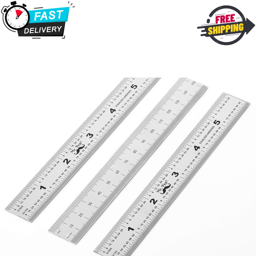 Mr. Pen- Machinist Ruler, 3 Pack, Metric, Precision, Stainless Steel, 6 ...