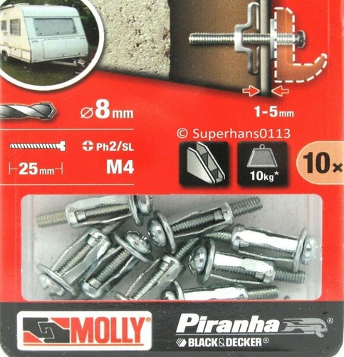 10 Caravan M4 X 16mm Metal Cladding Cavity Wall Fixings Motorhome ...