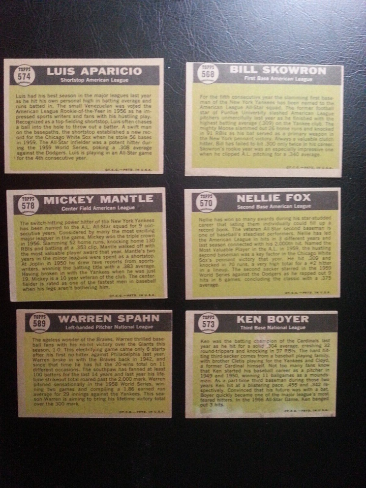 1961 Topps baseball EX-EX+ Set Break RARE HIGH NUMBER #573 KEN BOYER ...