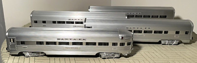 LIONEL 19180 SANTA FE SURFLINER 15'' ALUMINUM PASSENGER 4 CARS PACK, O ...