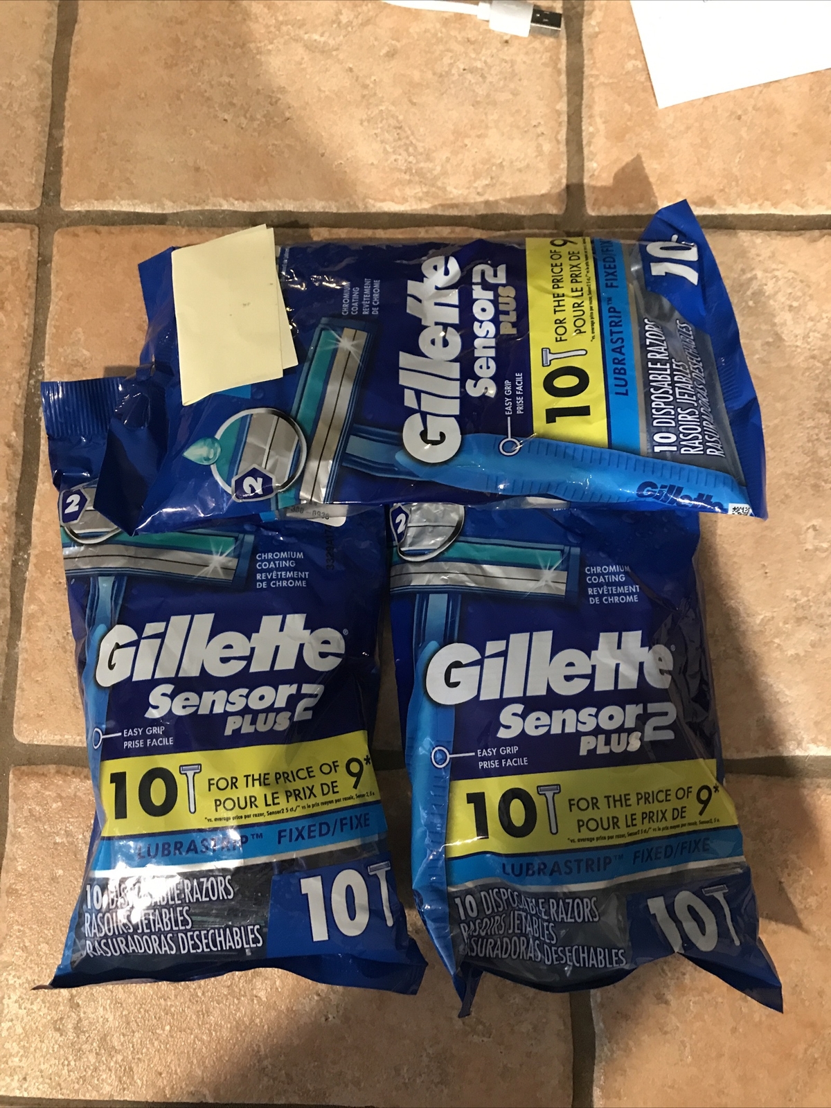 Lot Of 3 Packs Gillette Sensor2 Plus Men's Disposable Razors 10 Ct Each ...