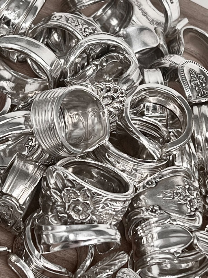 Spoon Rings, WHOLESALE, Lot Spoon rings, 15 pieces, Handmade Statement ...