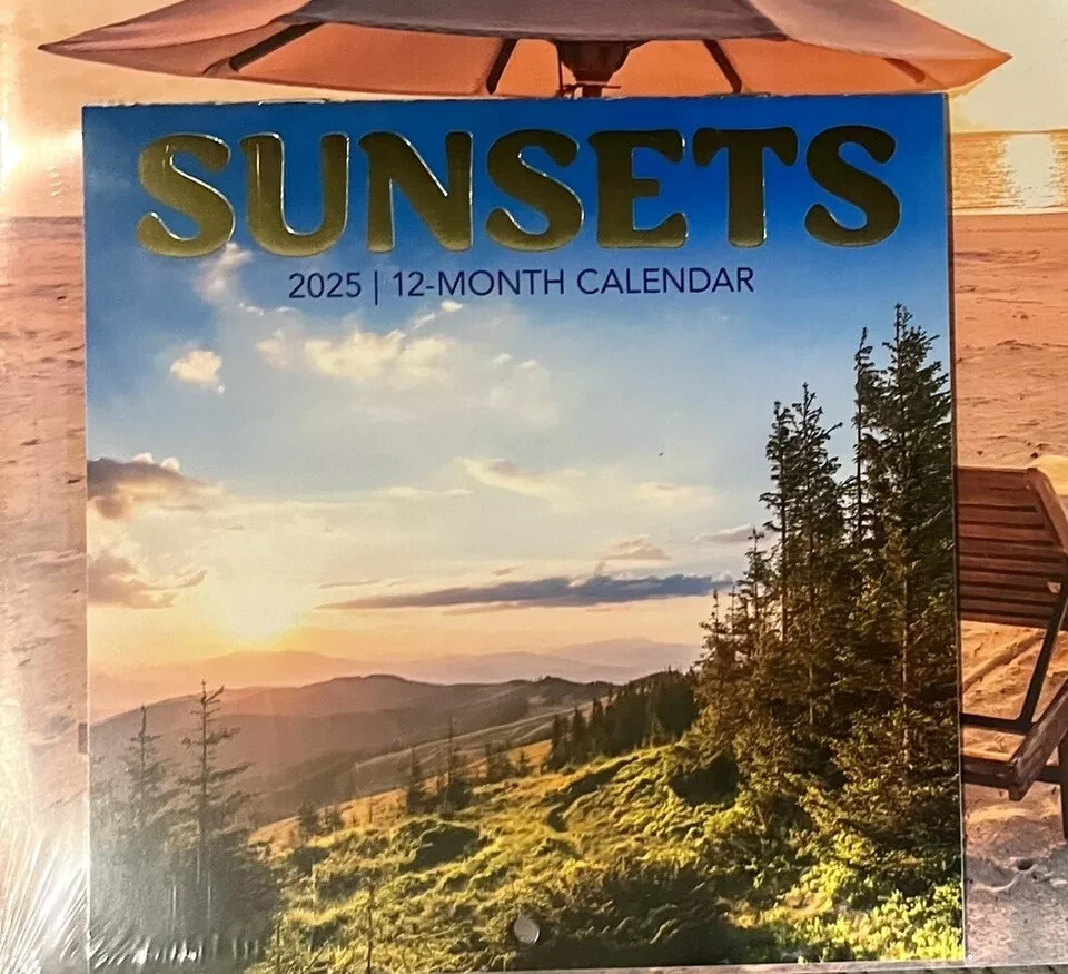 2025 Calendar TROPICAL BEACHES & SUNSETS 2 Pack Hanging Wall Calendars ...