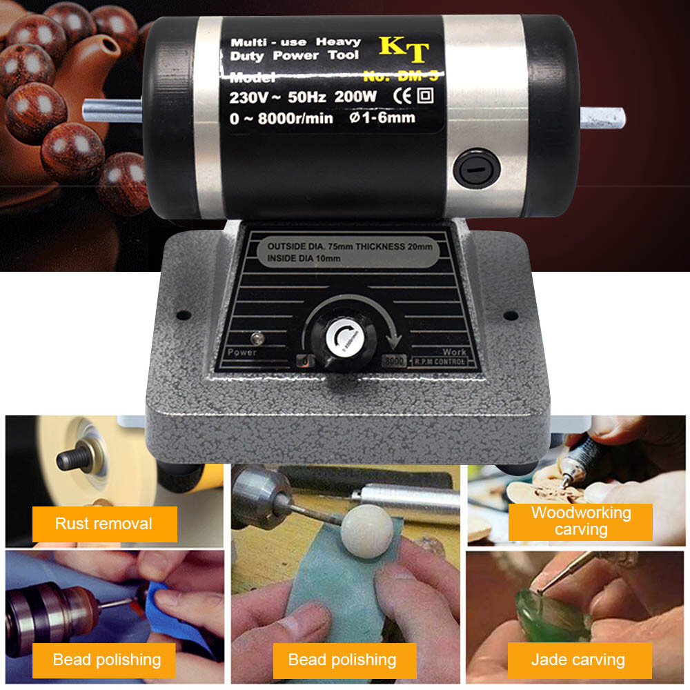 Jewelry Polisher Rock Lathe Bench Buffing Wheel Machine w/ Tapered ...
