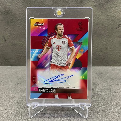 2023-24 Topps Finest UCC Red Wave Refractors Auto Harry Kane #/5 Bayern ...