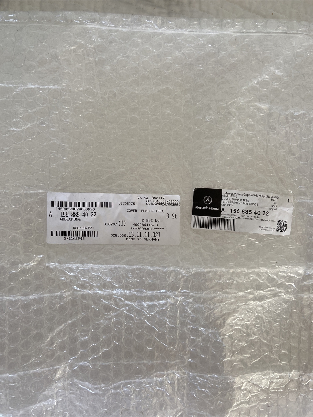 MERCEDES BENZ GLA 45 AMG LOWER MOLDING COVER BUMPER AREA 1568854022 ...