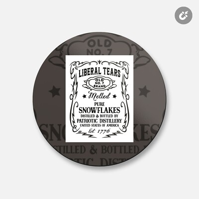 Trump Liberal Tears Label United States | 4'' X 4'' Round Decorative ...