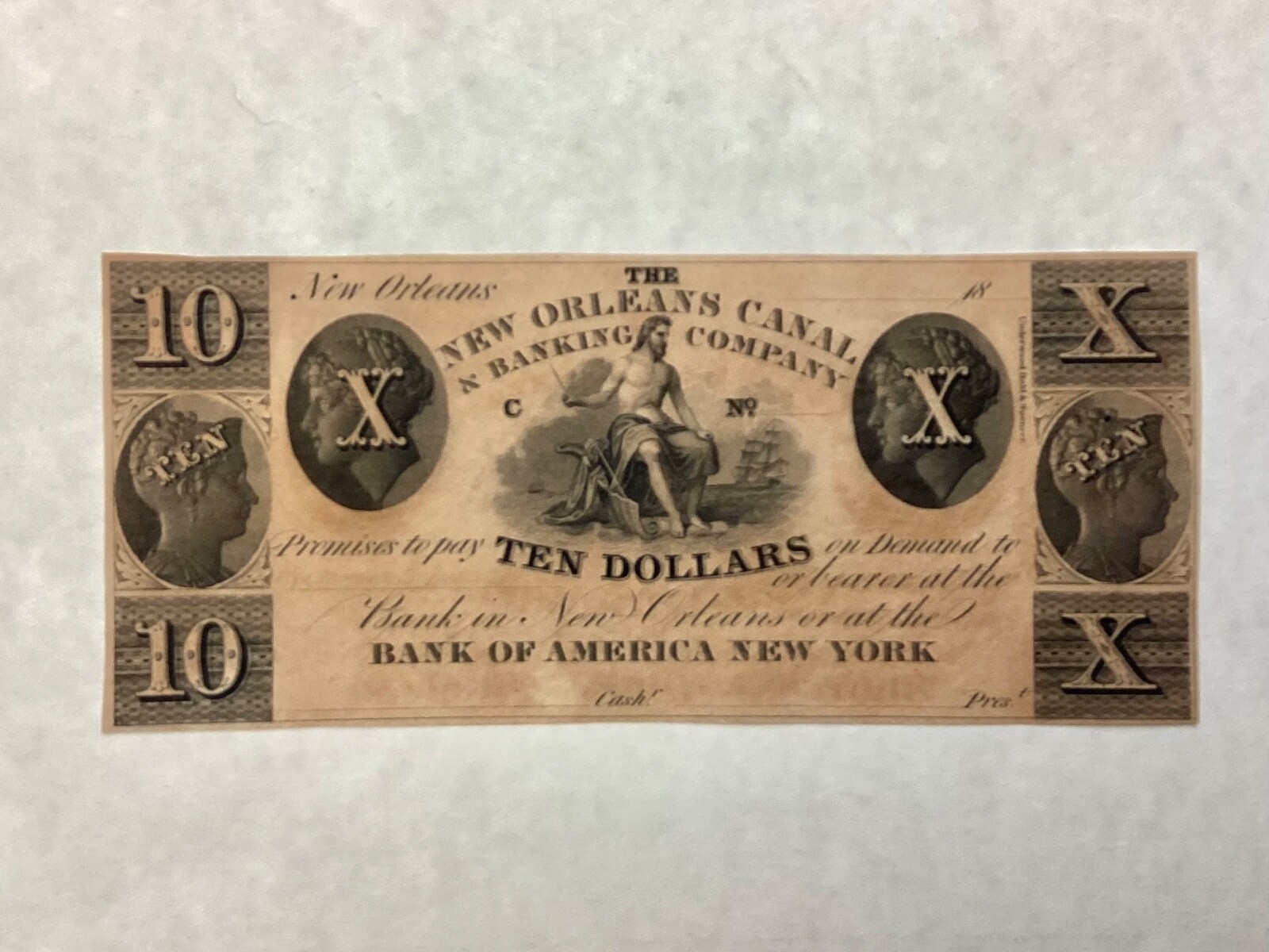 ~1830’s $10 Louisiana Canal & Banking Co. New Orleans - Bank of America ...