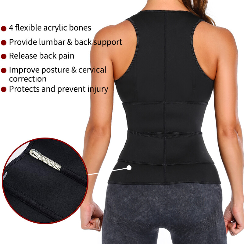 Women Fajas Colombianas Reductoras Sauna Vest Abdomen Sweat Tops Body ...