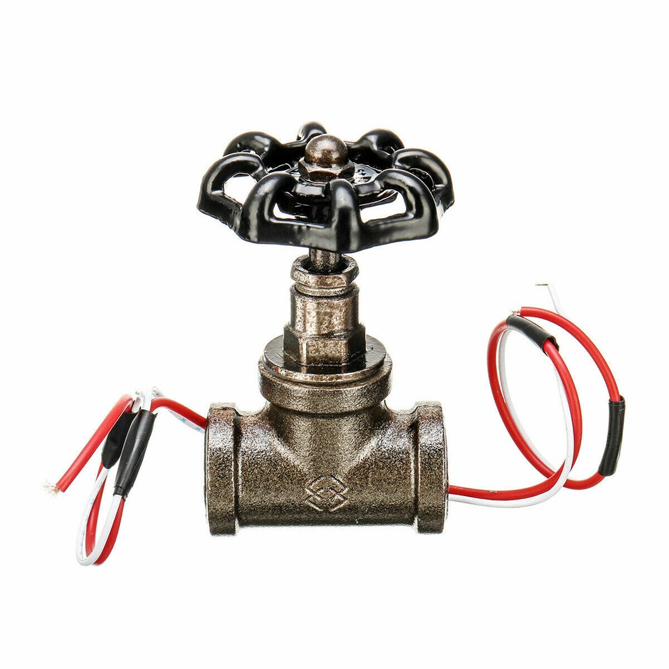 Iron Vintage Steampunk 1/2'' Stop Valve Light Switch W/ Wire For Table ...