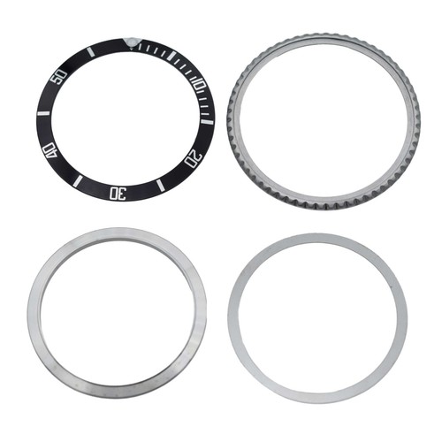 Satin Finish Bezel, Black Insert, Spring, Retainer For Rolex Submariner ...