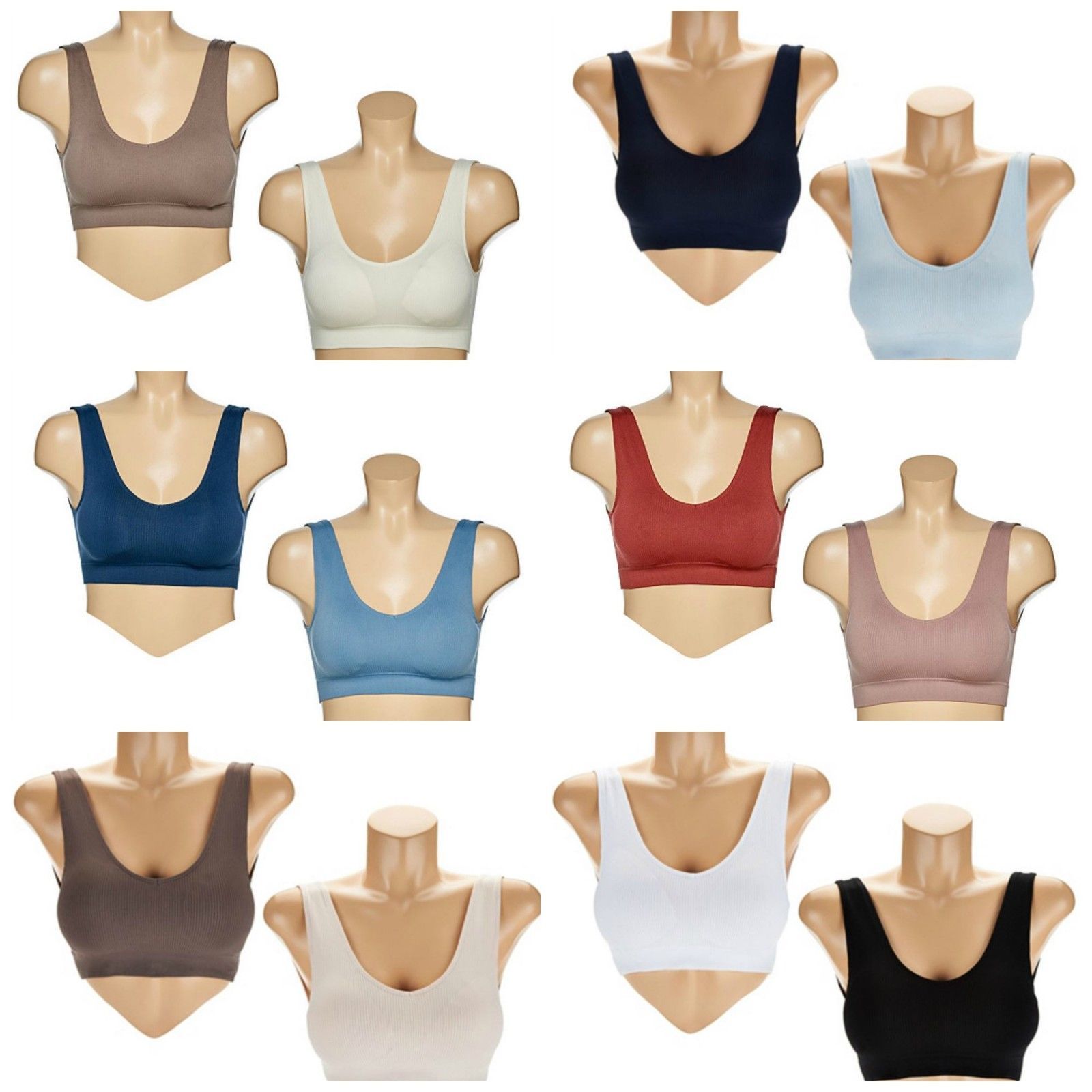 AnyBody~Seamless Wirefree Ribbed Bra with Removable Pads~A287027 | eBay