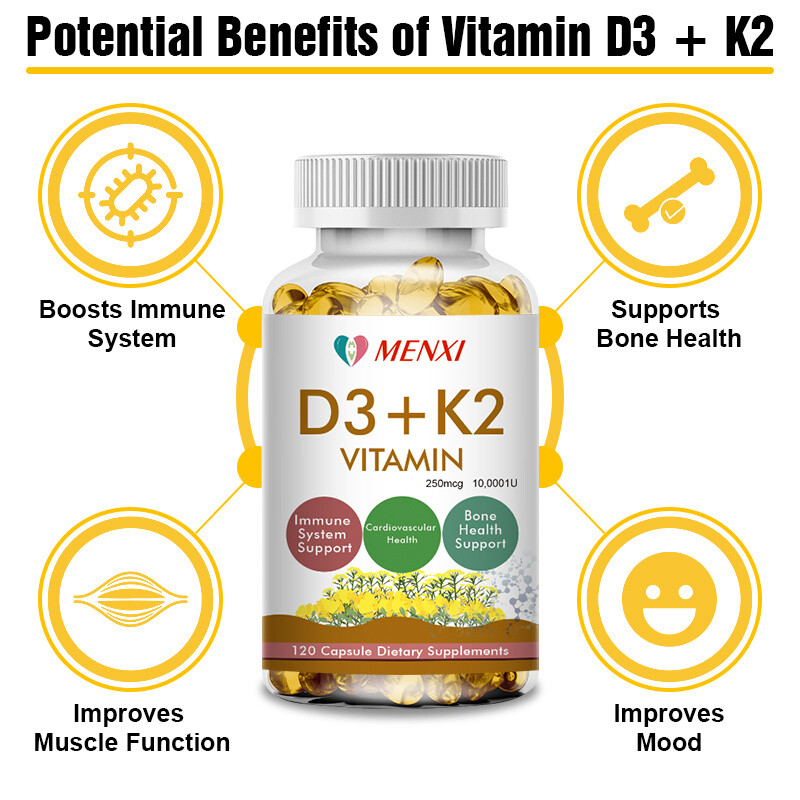Vitamin D3 K2 Softgel Extra Strength D3 K2 Supplements with 10000 IU 10 ...