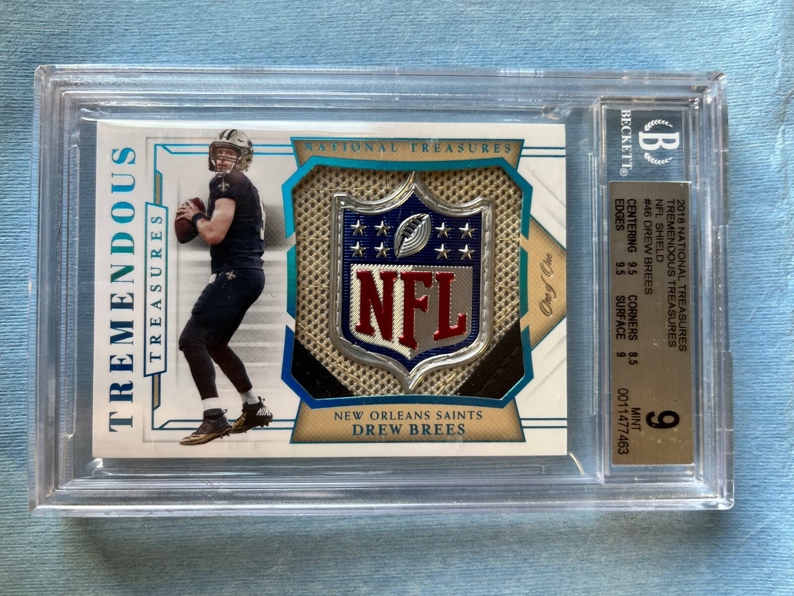 2018 national treasures, NFL shield Drew Brees 1/1 BGS 9 | eBay