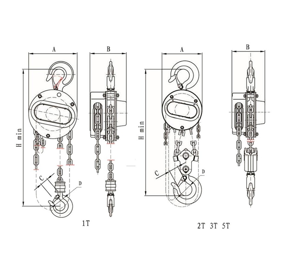 Hoist 1 Ton Hand Operated Manual Chain Pulley Puller Block T010 | eBay