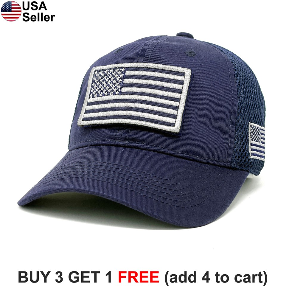 US Tactical American Flag Patch Cap Hat USA Detachable Logo Armed ...
