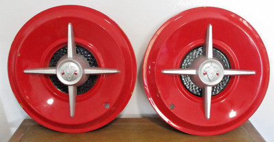 1 Pair 1957 Dodge Lancer Style 15" 4 Bar Hubcaps Hot Rat Rod Custom Hub ...