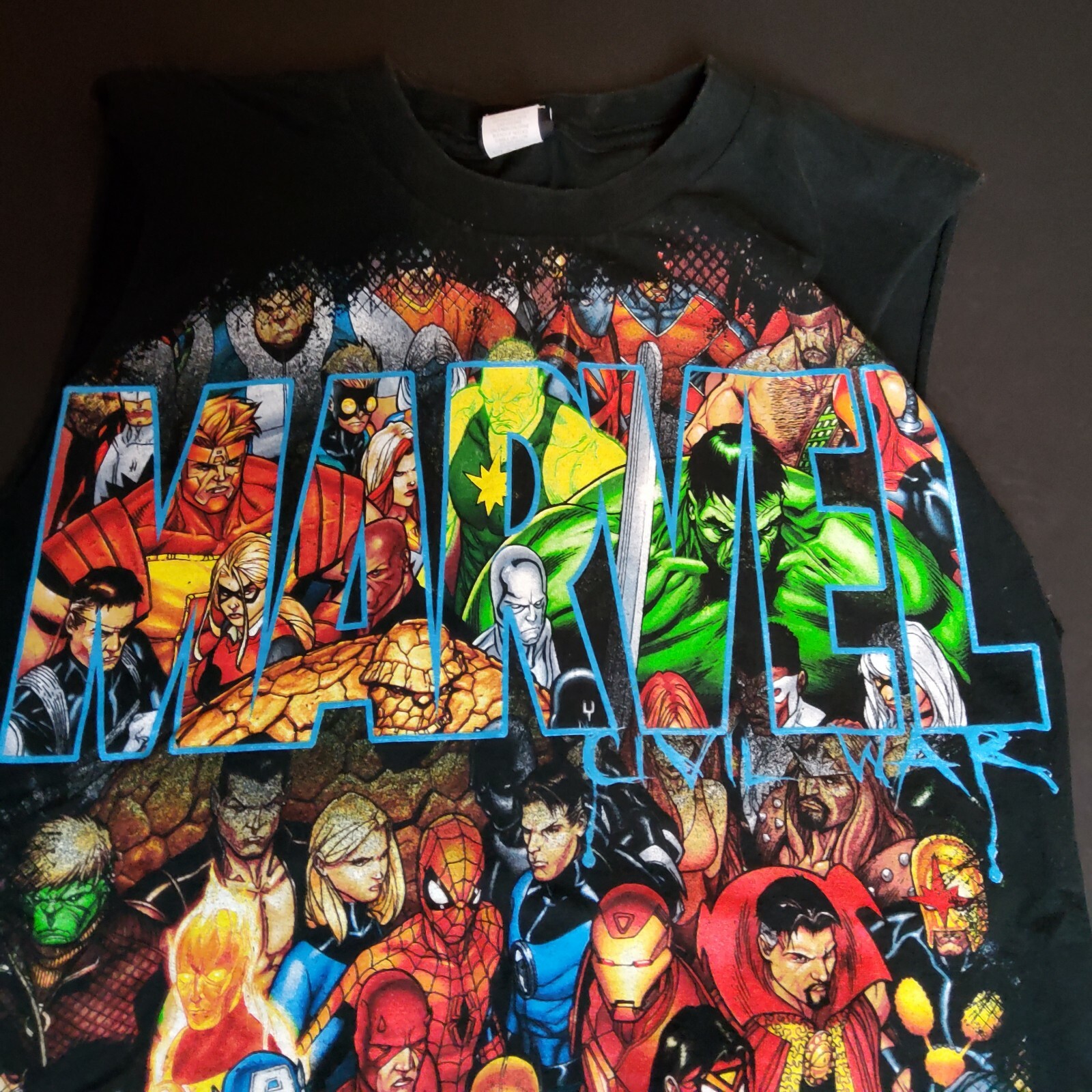 Mad Engine Marvel Civil War Black Sleeveless All Char… - Gem