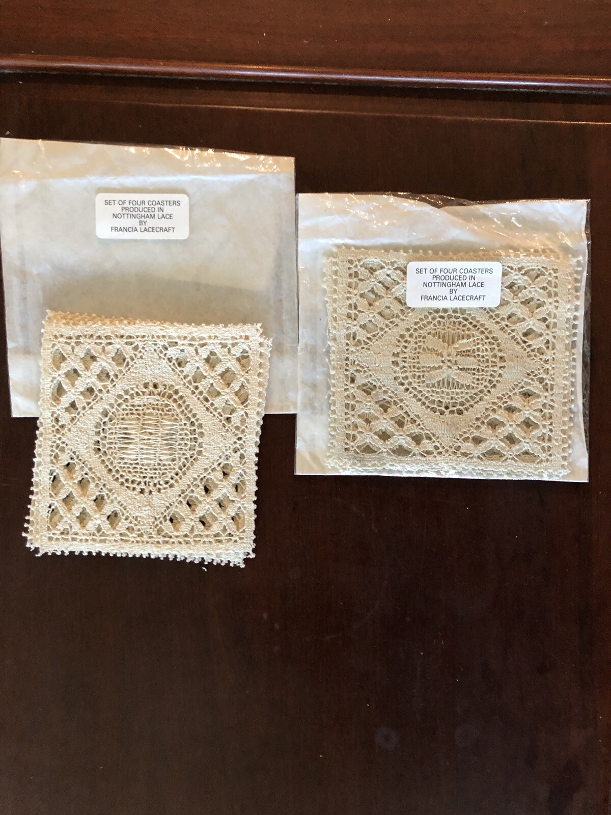 2 Sets of 4 New ~Vintage Nottingham Lace Coasters By Francia Lacecraft ...