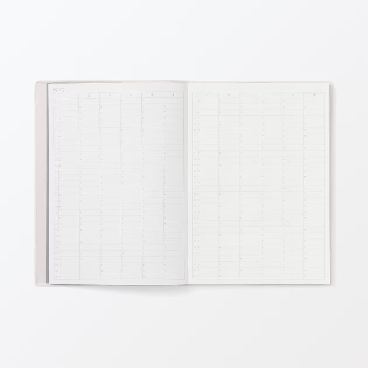 MUJI 2026 Planner B6 Monthly/Weekly Monday Start Mar 2025 176p Japan ...