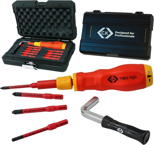 CK 11 Piece VDE Torque 1.2Nm To 6Nm Handle & Slim Screwdriver Bit Set ...