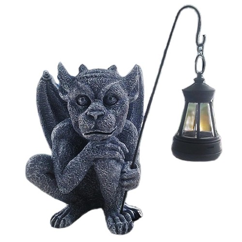 Solar Gargoyle Statues Outdoor with Light, Funny Gothic Garden Decor, 8 ...