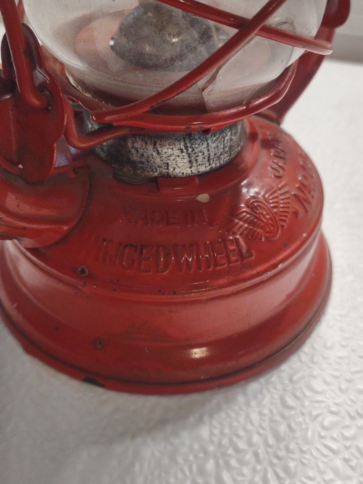 VTG Red Winged Wheel Lantern. #350 Made in Japan. 7” height UNFIRED | eBay