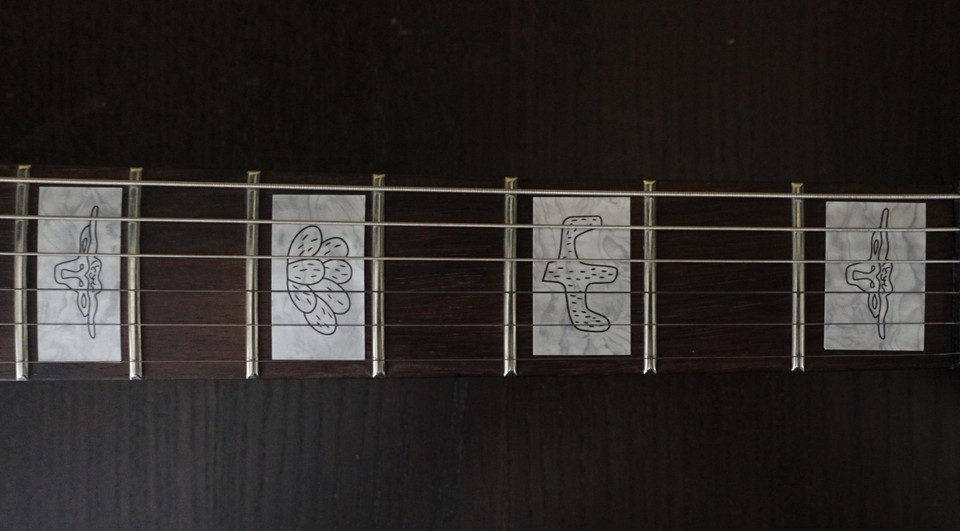 MOP Blocks Fretboard Marker Vinyl Inlay Decals for Gretsch BASS and ...