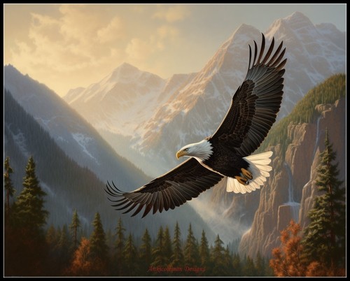 Eagle Soaring - DIY Chart Counted Cross Stitch Patterns Needlework DMC ...