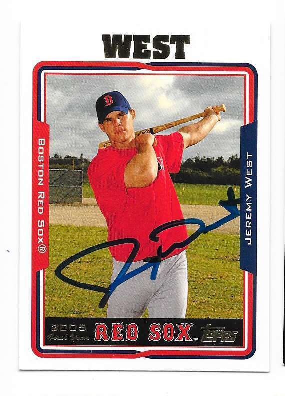 JEREMY WEST 2005 TOPPS AUTOGRAPHED SIGNED # 305 RED SOX | eBay