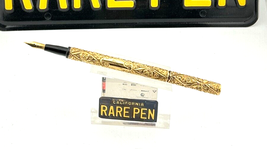 RARE GRAIL PARKER 30 GF Repousse Overlay Fountain Pen 14K Med nib WOW ...