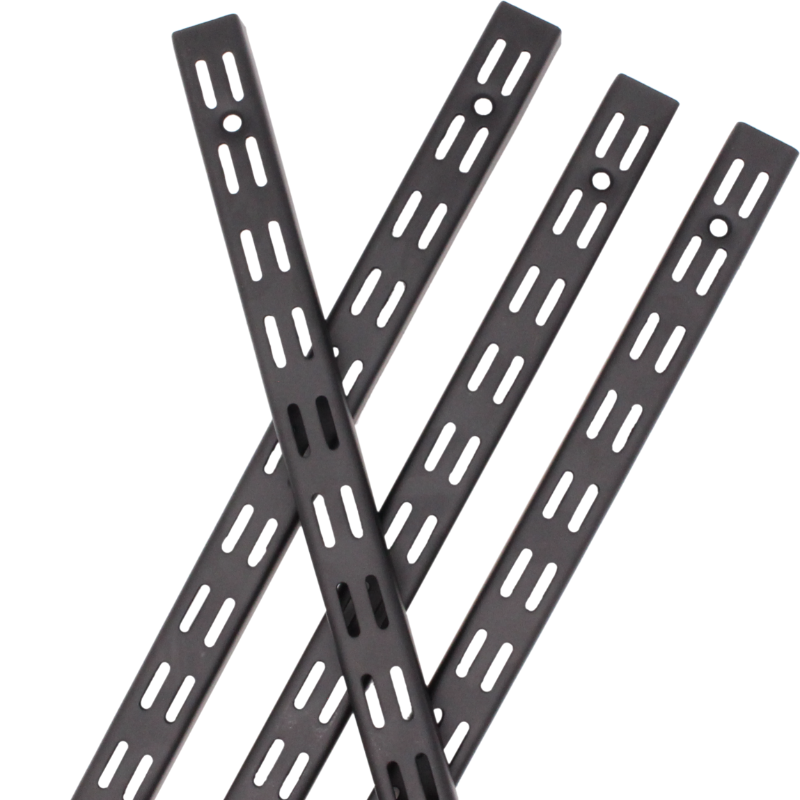 Twin Slot Shelving Black System Wall Upright Bracket Support Adjustable ...