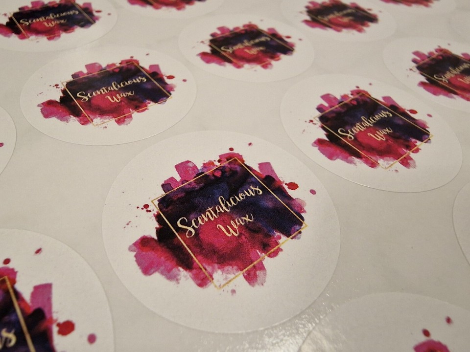 Personalised Logo round stickers Labels, 25mm, 37mm, 51mm circle ...