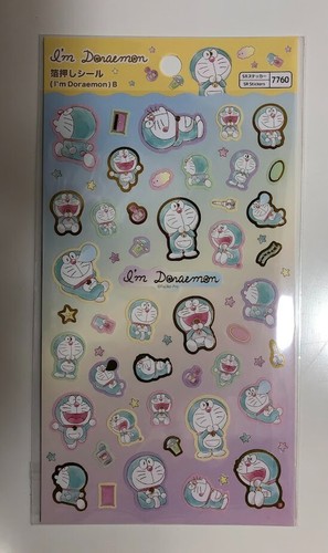 Daiso Doraemon sticker golden edge Sticker I'm Draemon Kawaii Japan ...
