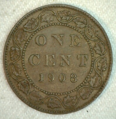 1908 Canada One Cent 1c Bronze Coin Extra Fine Penny | eBay