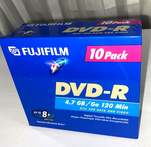 10-Pack DVD-R Video Recordable Disks 4.7 GB 120 Minutes with Cases New ...