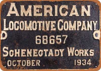 METAL SIGN - 1934 Alco Builder Plate Schenectady Works - Vintage Look R ...