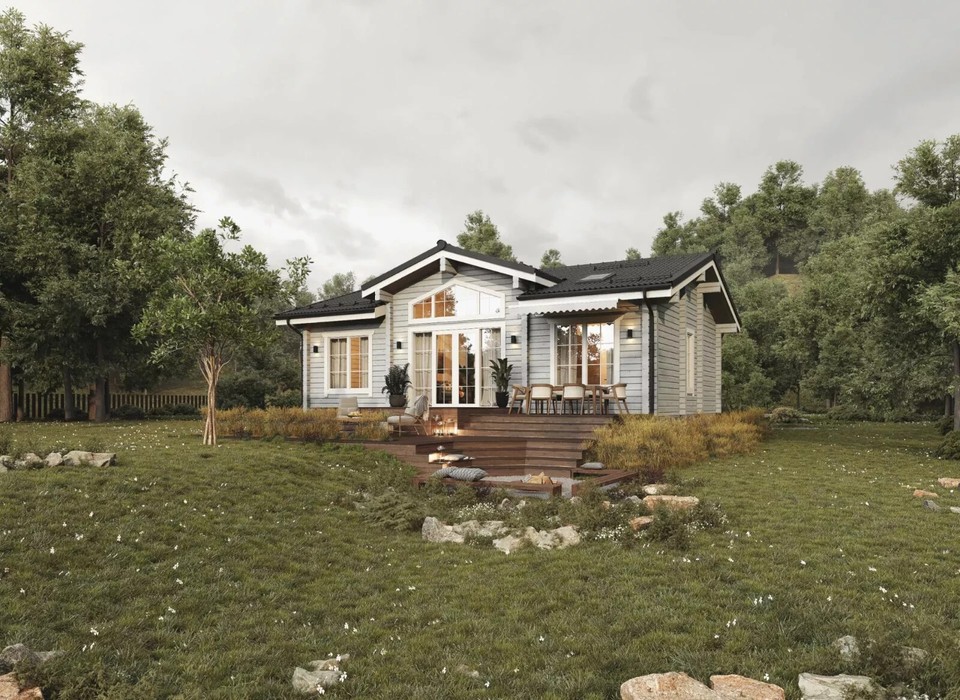 PREFAB LOG CABIN HOME KIT MODERN WOODEN 1195 ft² /111 m² - DISCOUNT ...