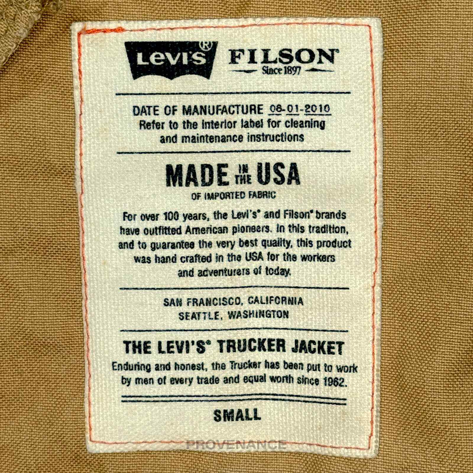 🔴 Levis x Filson Trucker Jacket - Tan Waxed Tin Clot… - Gem