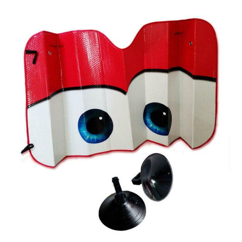 Car Windshield Sun Shade Sun Visor Anti-UV Red Big Eyes Funny Aluminium ...