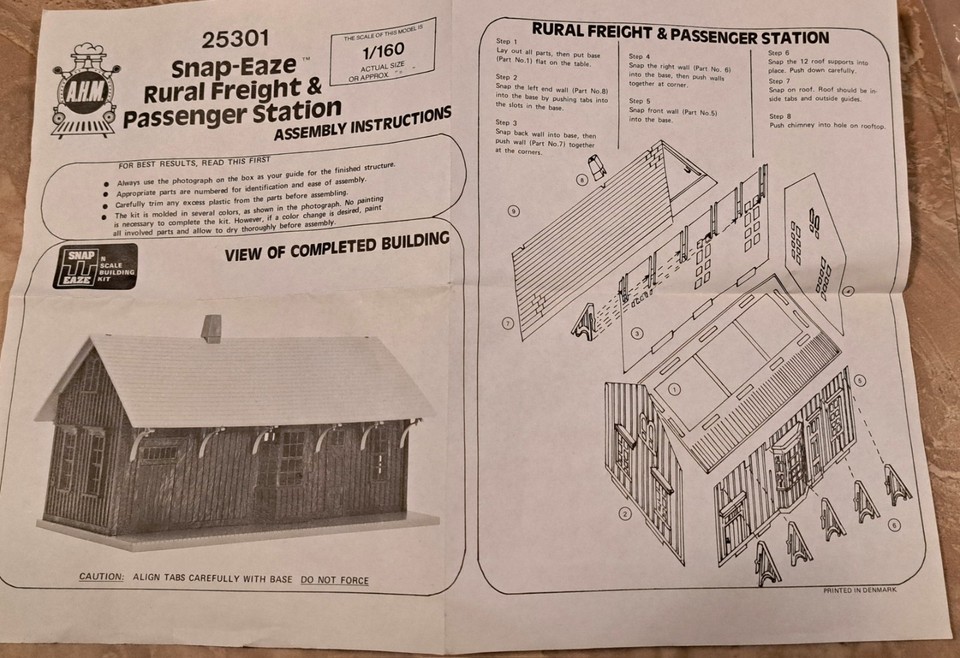 N Scale Building A.H.M. Rural Freight & Passenger Station New #25301 ...