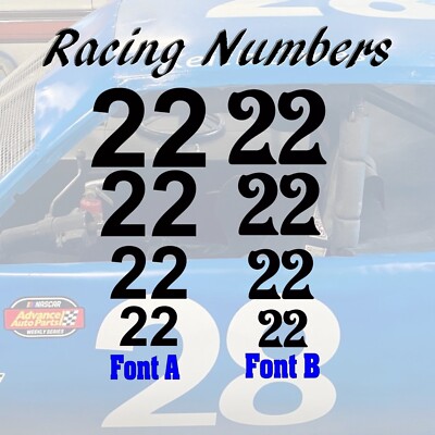 Racing Numbers Set Vinyl Decals (2x) - Stock - Rally Car - Select Size ...