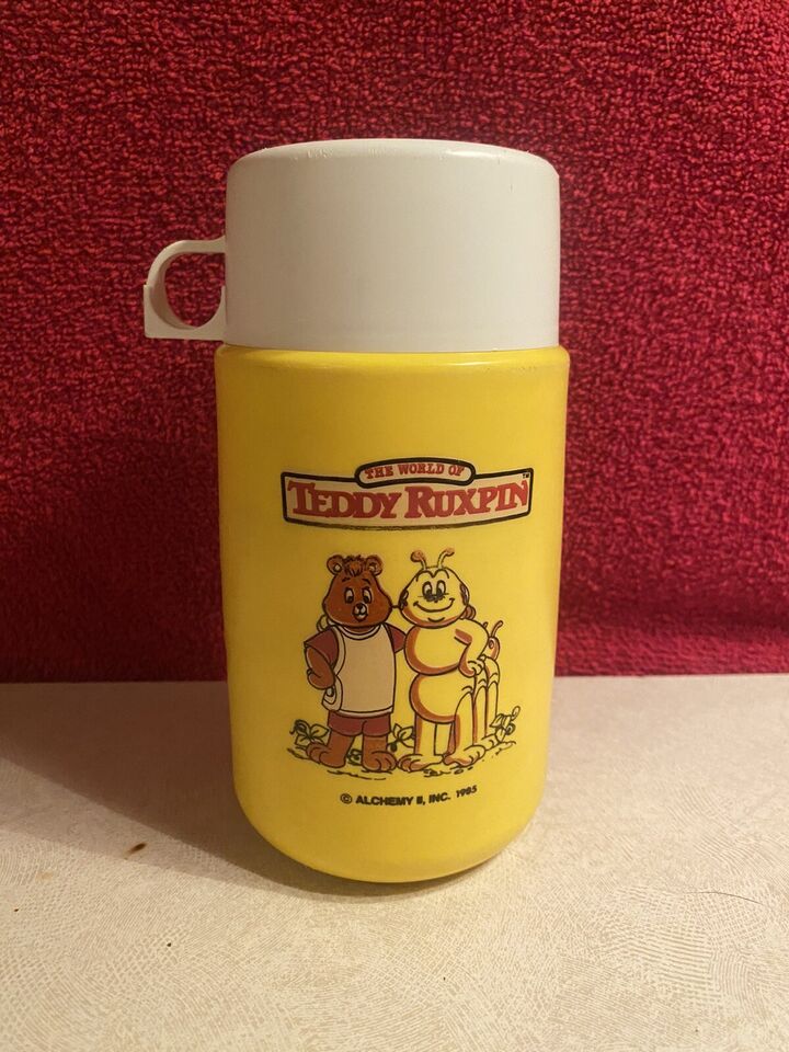 Vtg 1986 Teddy Ruxpin Yellow Plastic Lunch Box with Thermos | eBay