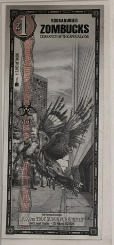 2026 ZOMBUCKS WORLD KOOKABURIED SILVER NOTE .999 1/1000 OZ | eBay