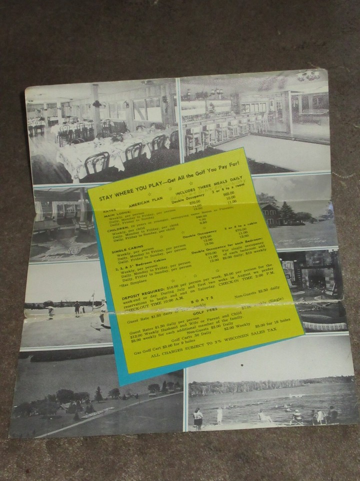 Barker Lake Resort Brochure and Golf Course. Winter, Wisconsin. | eBay