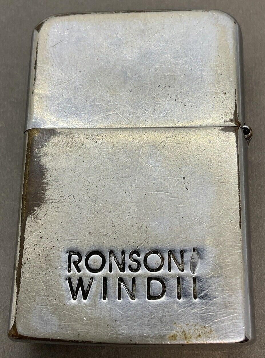 Vintage Ronson Silvertone Wind II Pocket Torch Butane Lighter Untested ...