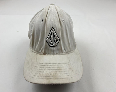 Volcom Hat Cap FlexFit White Black Embroidered Casual Men Stretch Flex ...