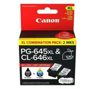 Canon Pixma ink cartridge 645 645XL Black or 646 646XL Colour single ...