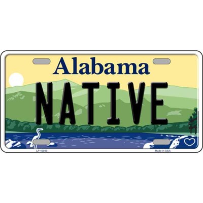 Native Alabama License Plate Metal Tin Sign Picture Plaque Art Wall ...